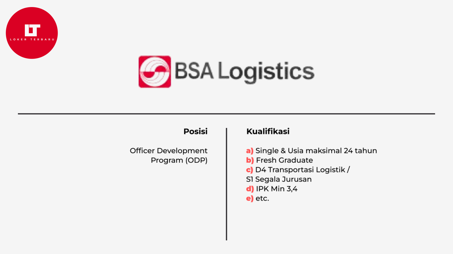 PT Bsa Logistics Indonesia Sinarmas Group